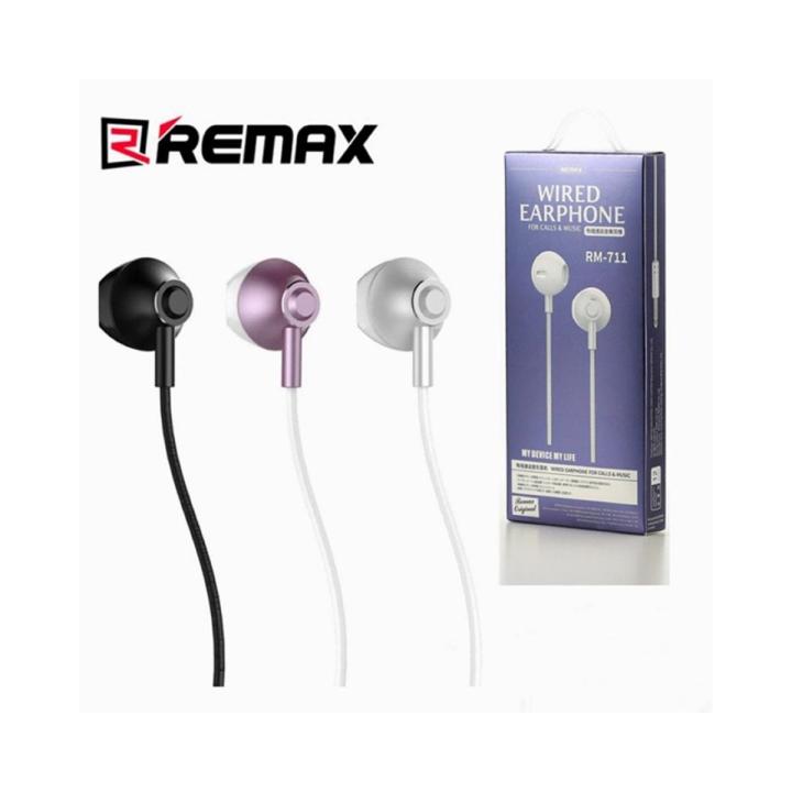 REMAX RM-711 WIRE CONTROLLED EARPLUG TYPE EARPHONE - Black Version ...