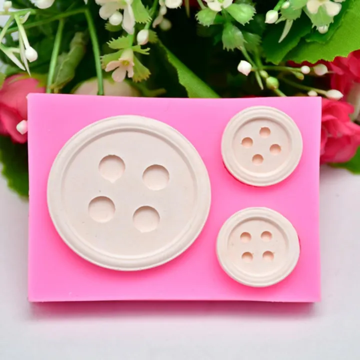 Cute Buttons Design 3d Silicone Mold Cake Decoration tools Molding Diy ...