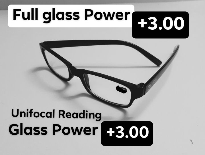 Unifocal Reading Power Glasses For Men & Women Lens Strength (+3.00) Power