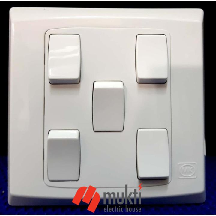 MK Made in Singapore SLIMLINE PLUS 5 Gang 10A Small Rocker Five 5Gang ...