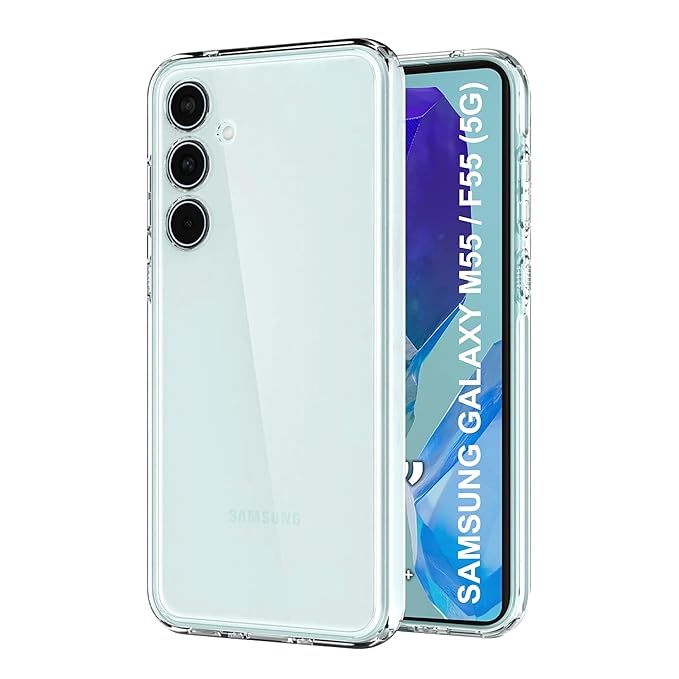 SAMSUNG F55 5G Flexible Clear Transparent Soft TPU Back Case Cover ...