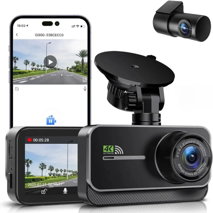 Dash Cam for Cars Car Camera Dash Cam 4K WIFI Camera for Car Front and ...