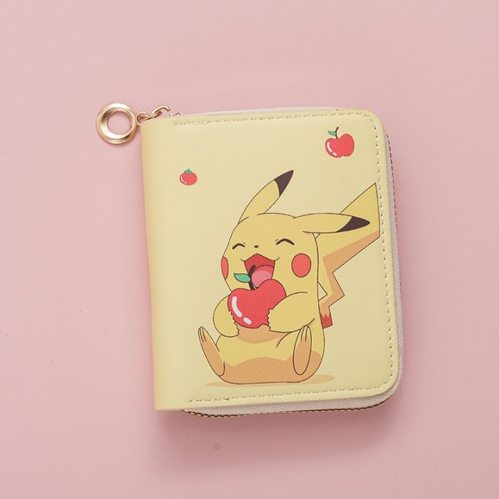 Pokemon Pikachu PU Short Zipper Wallet Cartoon Printing Kawaii Storage ...
