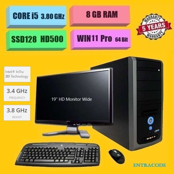 Brand~New Desktop Computer Core i5 3.80 GHz Win11 Office SSD 128GB HD ...