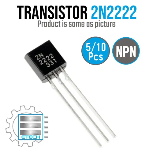 2N2222 NPN General Purpose Transistor 3 Pin Leads TO-92 Package Bipolar ...