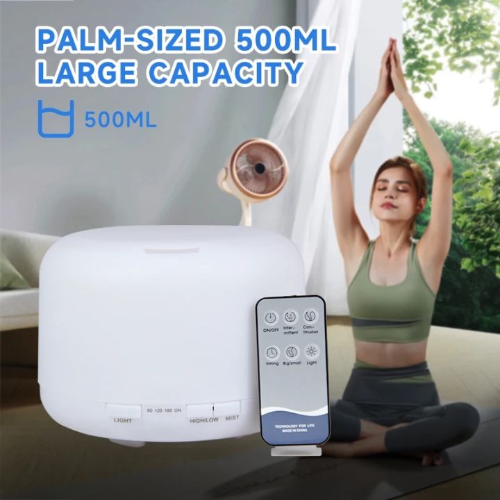 Essential Oil Diffuser 500ml Ultrasonic Air Humidifier Timing Function ...