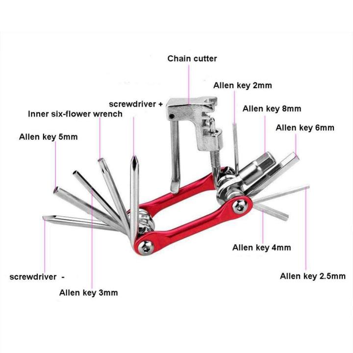 Bicycle Tools 11 Function Cycle Tool Kit Multi Purpose Mountain Bike ...