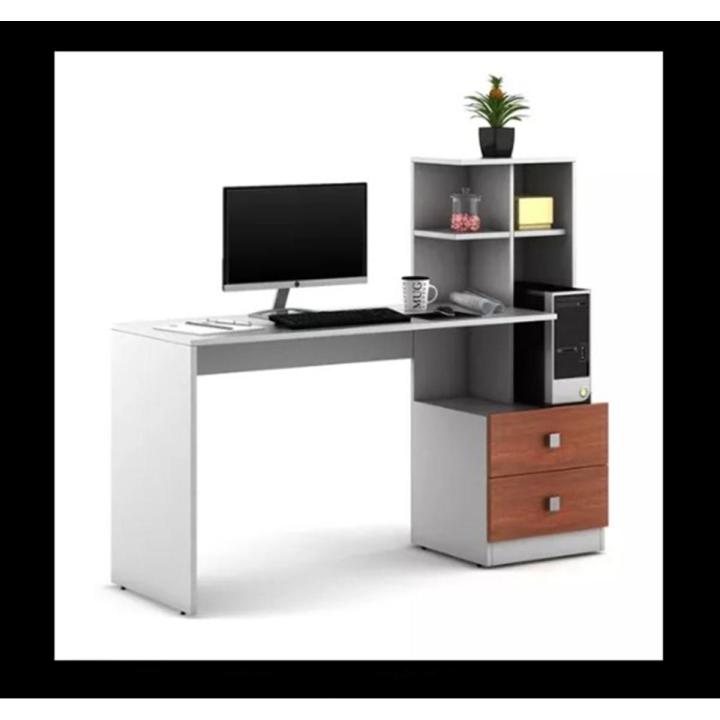 Office Desk Computer Table with Shelves Storage for Students Writing ...