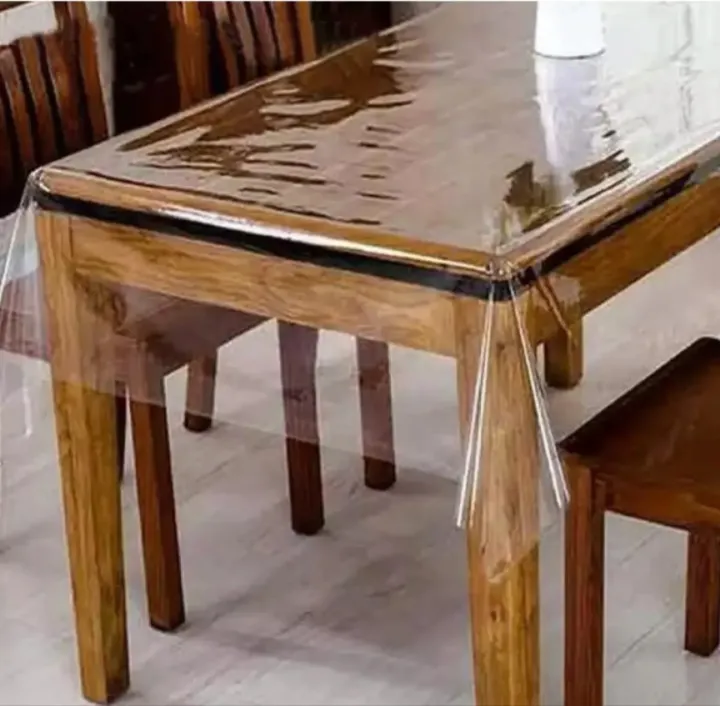 PVC 10 mm Transparent Clear Dining Table Cover mat / Cloth Waterproof ...