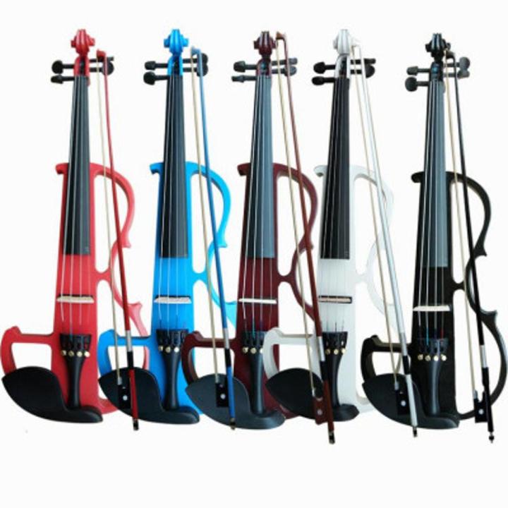 4/4 Electric violin set with S-shape Electronic Silent Mahogany Violin ...