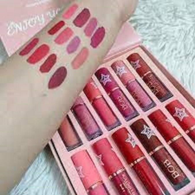 BOB Enjoy Yourself Matte Liquid 12 Color Lip Gloss Set | Daraz.com.bd