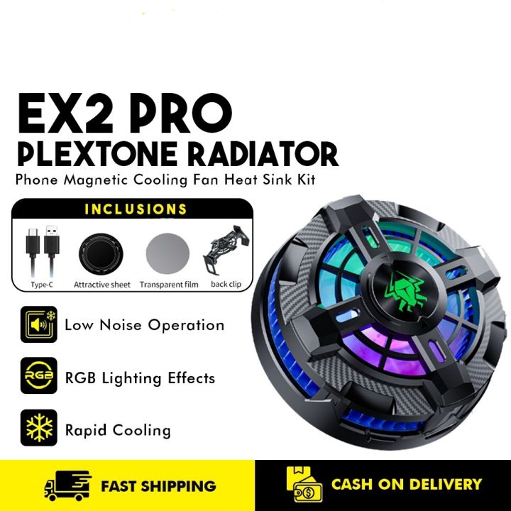 Plextone EX2 PRO HeatSink Cooling Turbo Fan Mobile Phone Radiator RGB ...