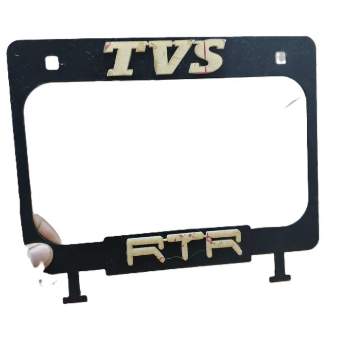 TVS Apache RTR Motorcycle Number Plate Holder – Wooden Design License ...