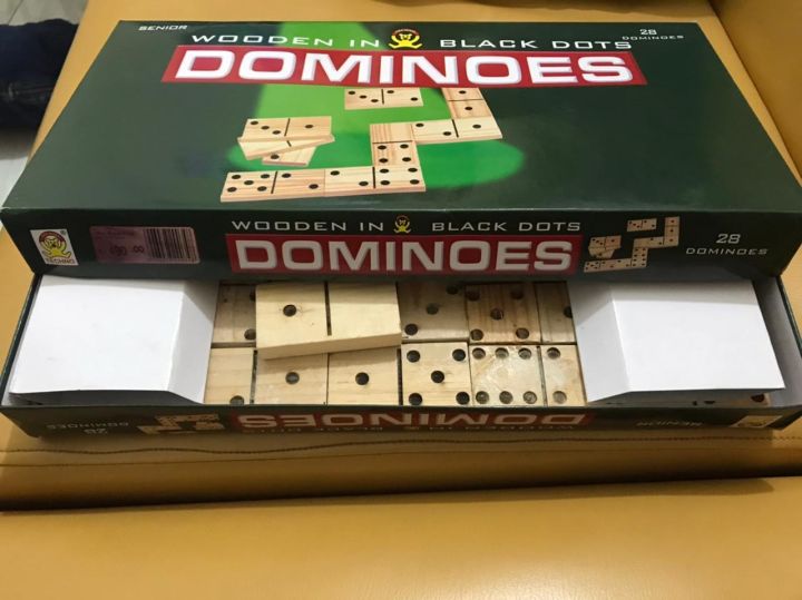 28 Pieces Wooden Mini Dominoes with Black Dots Traditional Game | Daraz ...