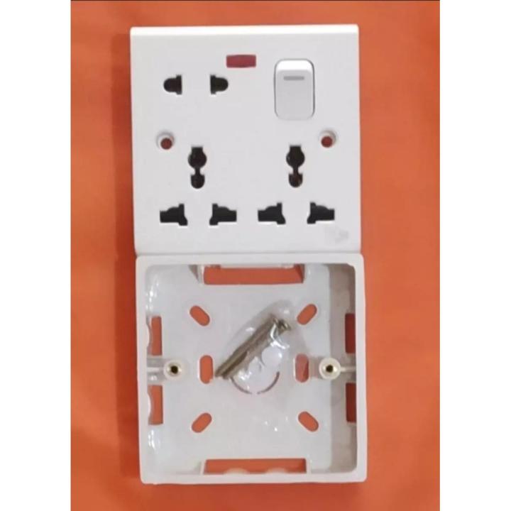Electric 8 Pin Multi Socket With Back Part PVC Box | Daraz.com.bd