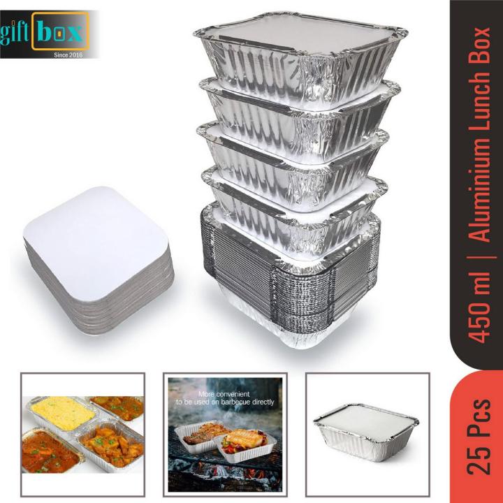 450 Ml Aluminum Foil Lunch Box Disposable Foil Food Take Out Container ...
