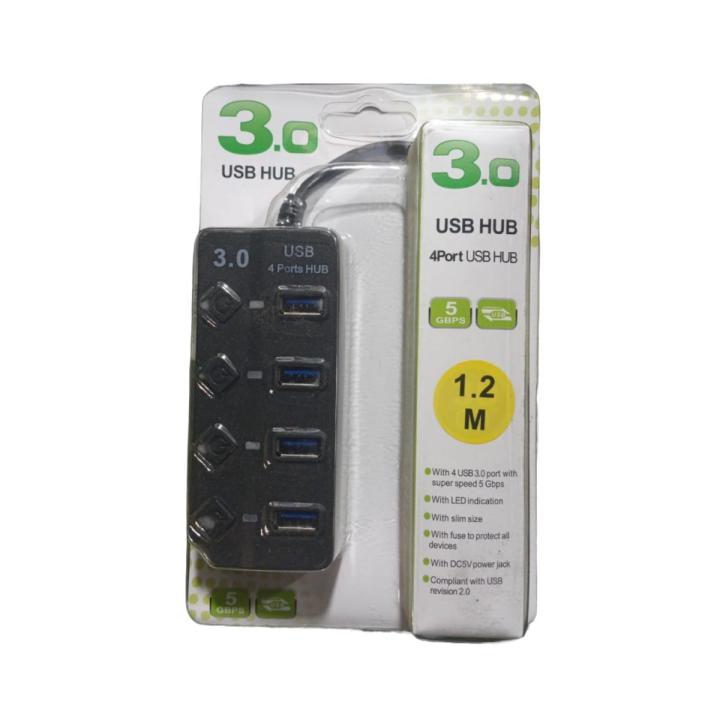 USB Hub, 4-Port USB 3.0 Data Hub with Individual On/Off Switches and ...
