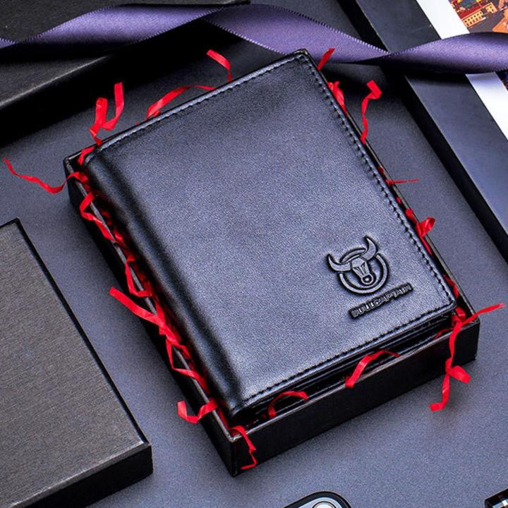 BULL CAPTAIN 027 Men Short Anti-Theft Wallet Leather Multi-Card Thicken ...