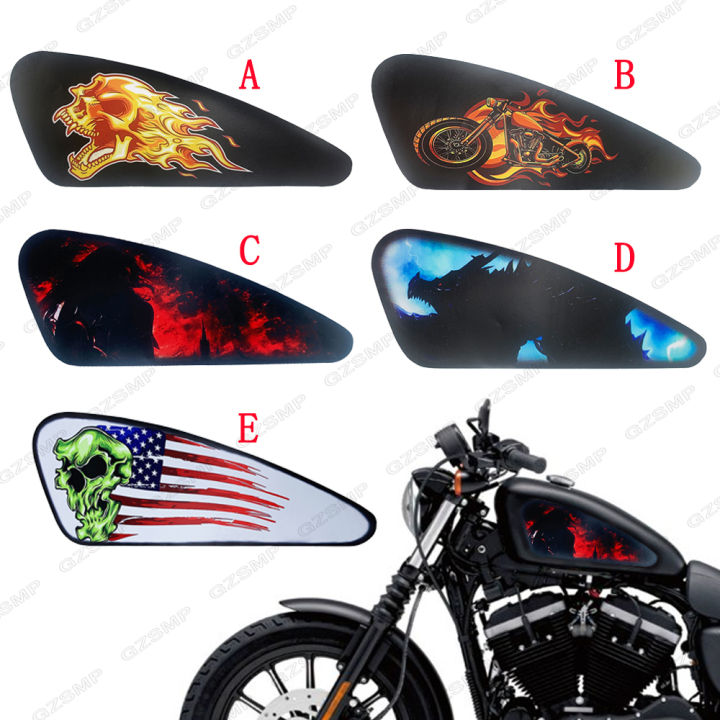 Universal Motorcycle Fuel Tank skull Motorcycle Flame Dragon Emblem ...