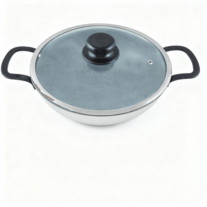 SKB Cookware Stainless Steel Non-Stick (marble coating) 3 Layer Wok ...
