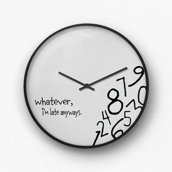 Whatever im late anyways Aesthetic Theme Wall Clock for home and office ...