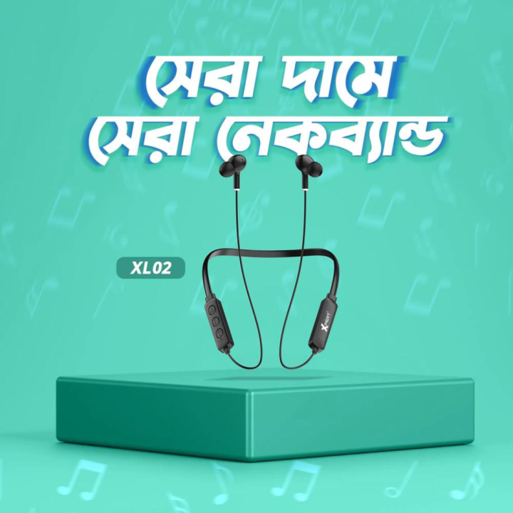 Xpert XL02 Sports Wireless Neckband - Black | Daraz.com.bd