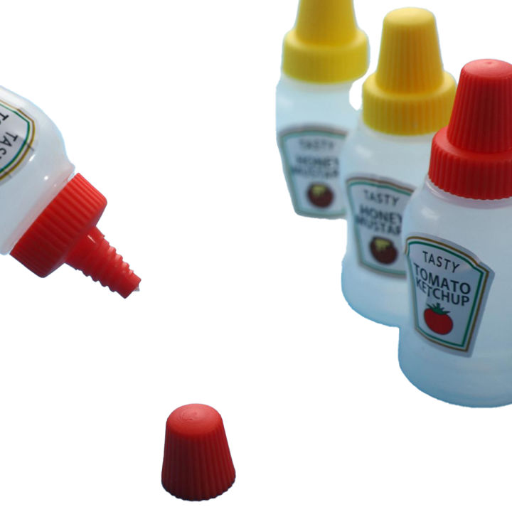 (New)4pc 25ML Mini Tomato Ketchup Bottle Portable sauce alad Dreing ...