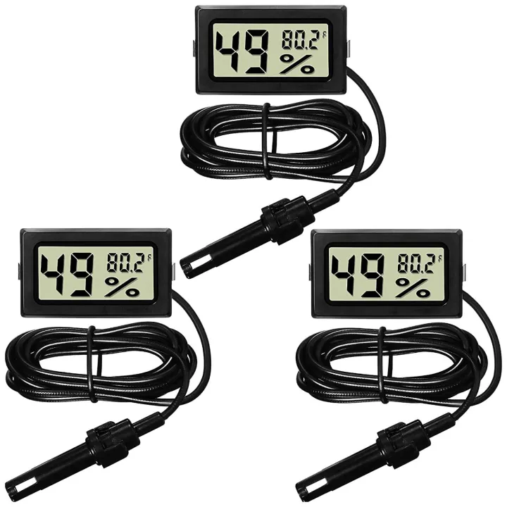 Digital Thermometer Hygrometer with Probe Indoor Temperature Humidity ...
