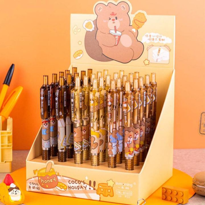 6Pcs/Set Cartoon Bear Mechanical Pencil 0.5mm Kawaii 2B Automatic ...