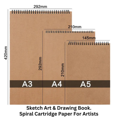 Sketch Art & Drawing Book, Spiral Cartridge Paper For Artists A5/A4/A3 - Notebook by Art In ...