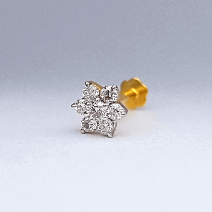 7 AD STONE GOLD POLISH WHITE STONE NOSE PIN - Nose Pin | Daraz.com.bd