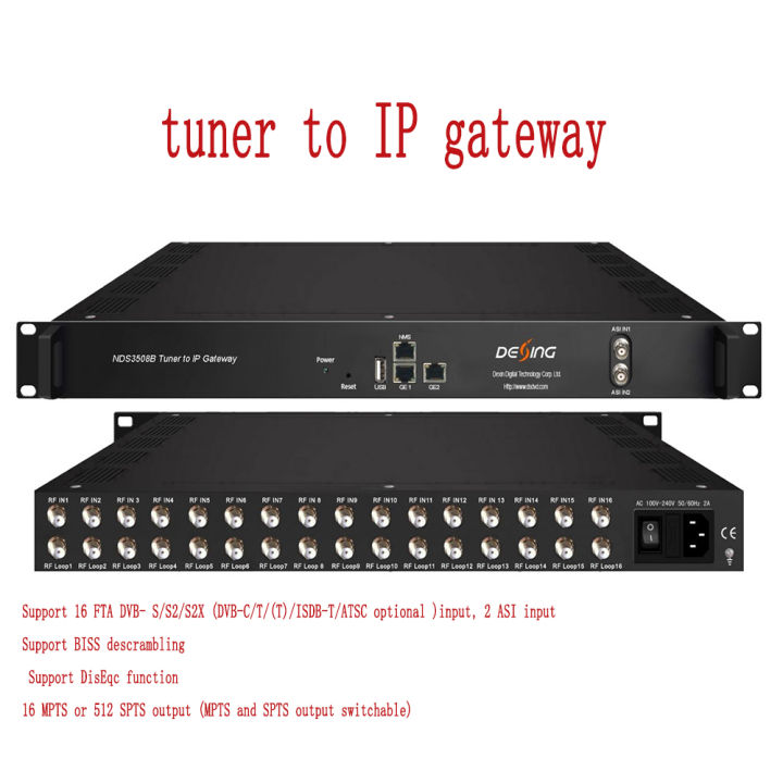 16 tuner to IP gateway, UDP and RTP/RTSP protocols TV system front-end ...