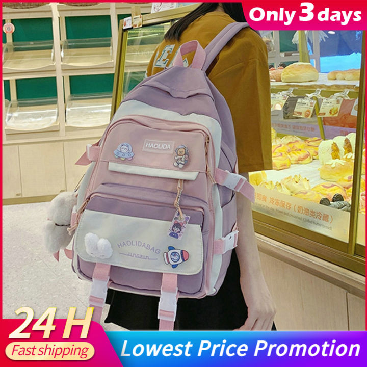 Kawaii Cute Large Capacity Women Backpack Multi-Pocket High Student ...