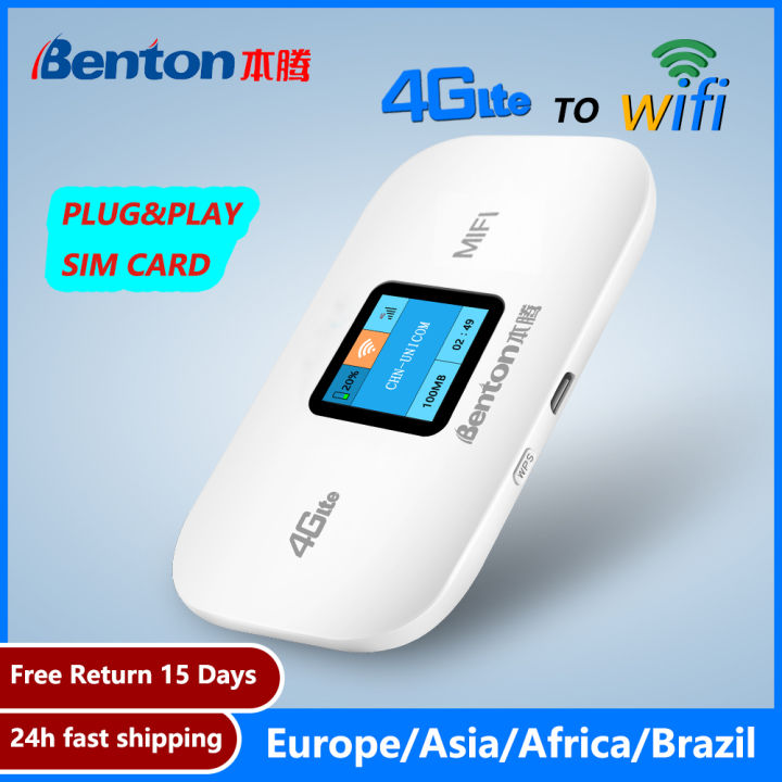 Benton 4G Lte Portable Wifi Router Type C Network Nano Card Unlimited ...