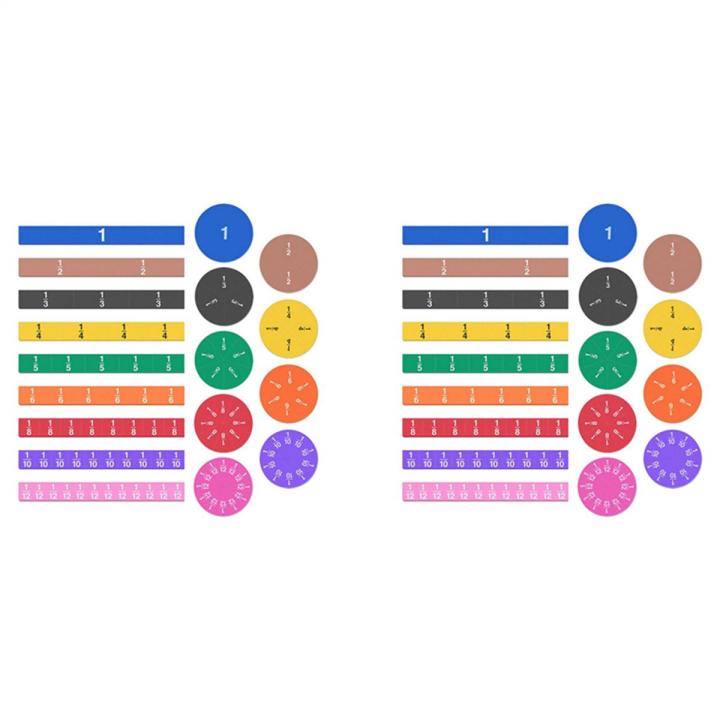 2X Classroom Educational Kit Magnetic Mathematical Fraction Block ...