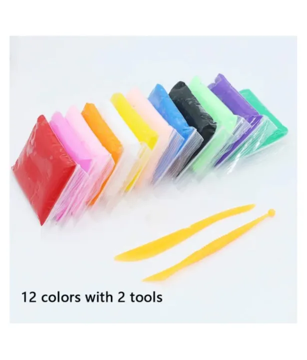 Clay Set of 12 Colours Colors Air Dry Clay for Kids | Daraz.com.bd