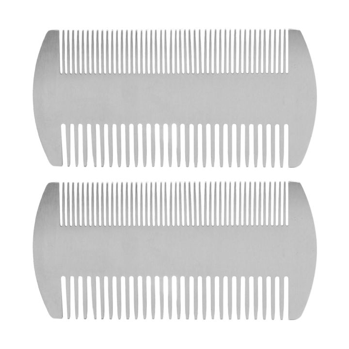 2X Dual Action Stainless Steel Credit Card Size Comb Wallet Comb Pocket ...