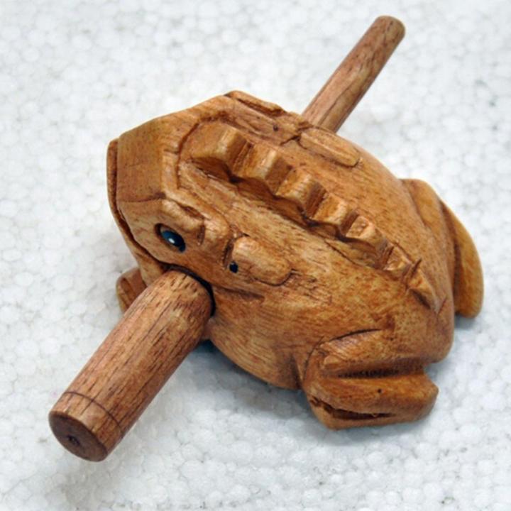 Carved Croaking Wood Percussion Musical Sound Wood Frog Tone Block Toy ...