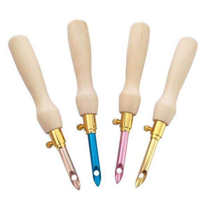 4PCS Punch Needle Embroidery Kit Wood Yarn Punch Needle Sewing Tool ...