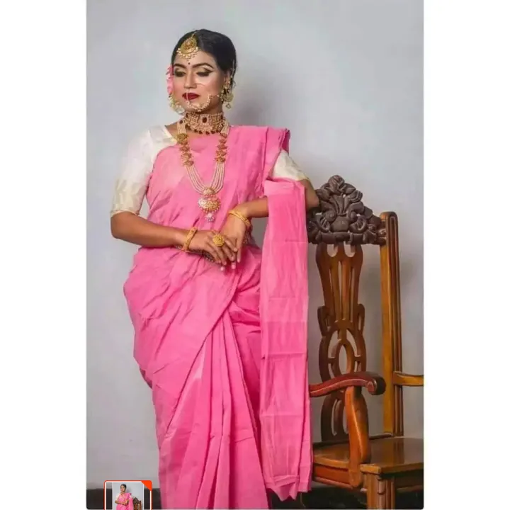 Muslin Than Shari Red colour Saree | Daraz.com.bd