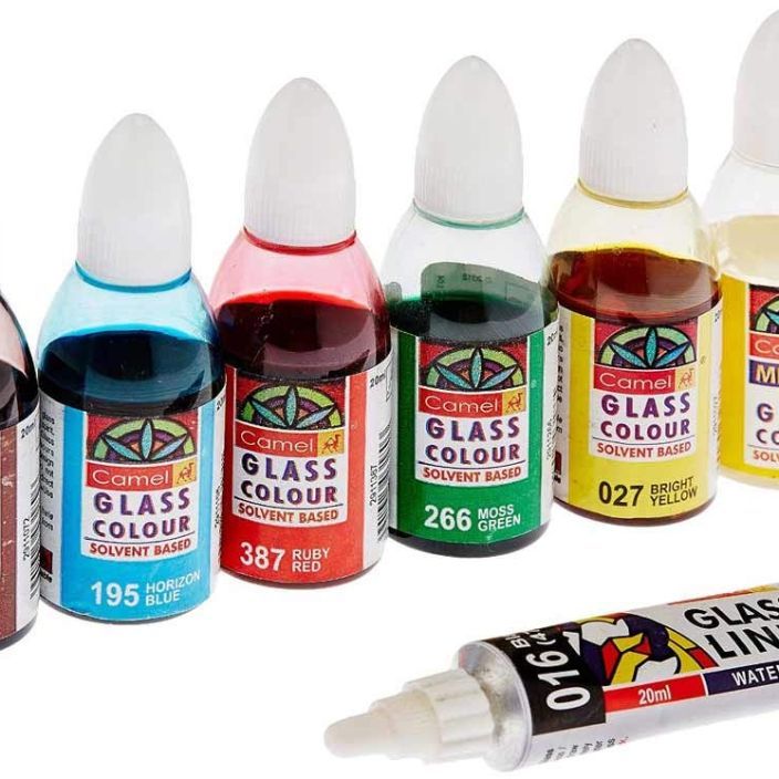 CAMEL GLASS COLOURS SOLVENT BASED - 5 ASSORTED SHADES | Daraz.com.bd