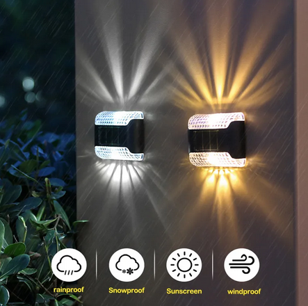 LED Solar Lamp Warm/White Garden Landscape Lights Balcony Fence Lights ...