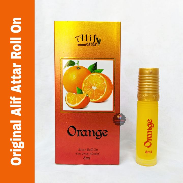 Alif Orange Attar Long Lasting Roll On Non Alcoholic Perfume (Halal ...