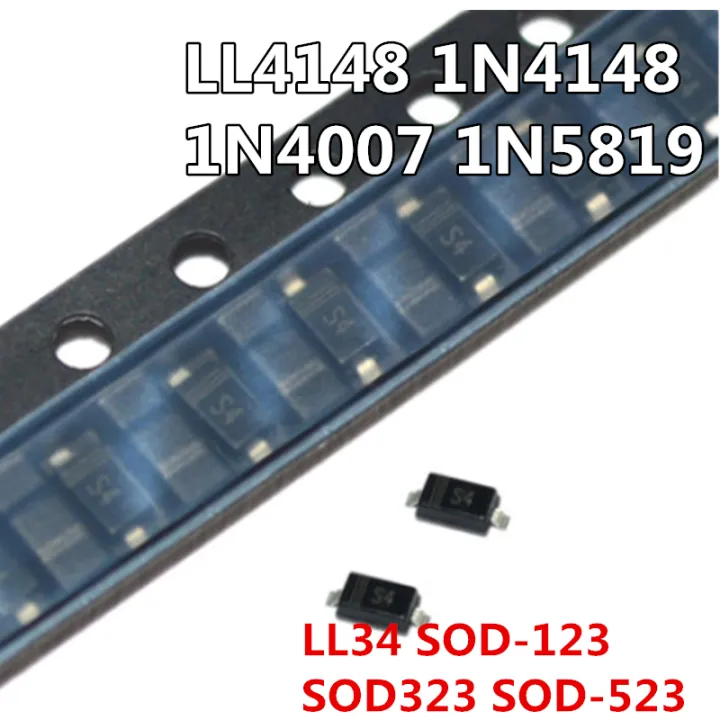 100pcs LL4148 LL34 1N4148 1N4148WS 1N4148WT T4 1N4007 1N4007W T7 A7 ...
