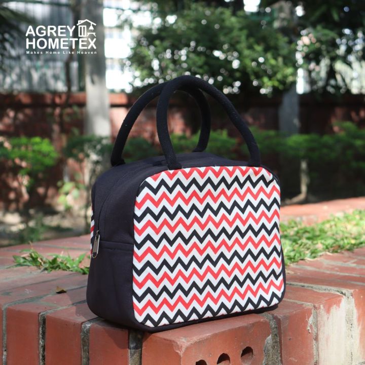 Lunch Carry Bag, Cotton Fabric, Red & Black, (9.5″x7.5″x5″) | Daraz.com.bd