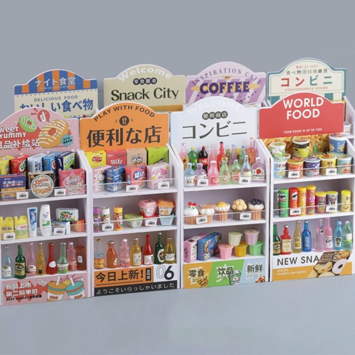 Fashion Miniature Furniture Doll Mini Snack Shelf Storage Rack Cartoon ...
