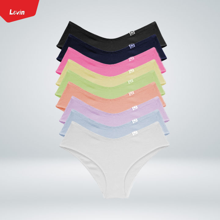 Pack of 5 Assorted Women's Cotton Ribbed V Shape Waist Hipster Panty ...