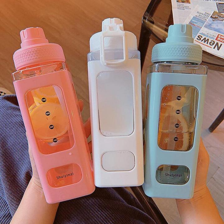 Cute Water Bottle For Girls- 700/900Ml Capacity With Lid Straw Sticker ...