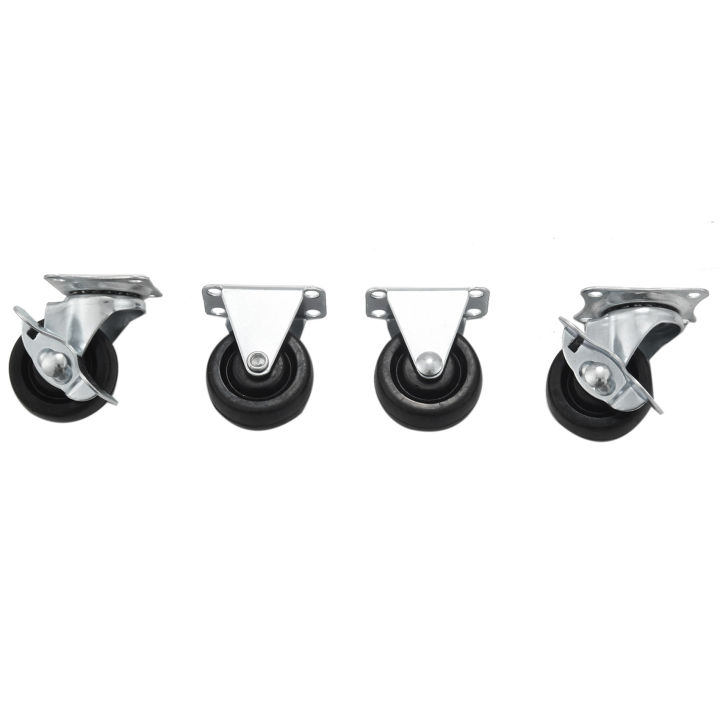 1.5 Inch Casters Wheels Rubber 2 Pcs Swivel with Brake, 2 Pcs Fixed ...