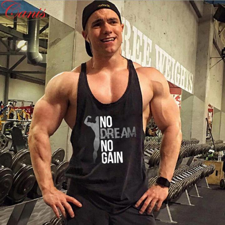 Men Gym Tank Top Tee Stringer Bodybuilding Y-Back Muscle Fitness Vest ...